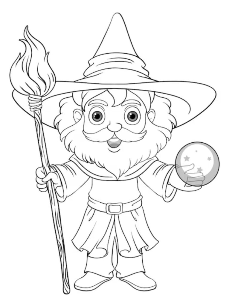 Coloriage Sorcière et Magie Mystérieuse - Coloriageenfants.com