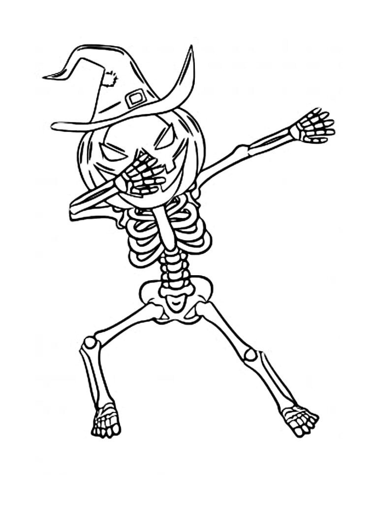 Coloriage Squelette Amusant - Coloriageenfants.com