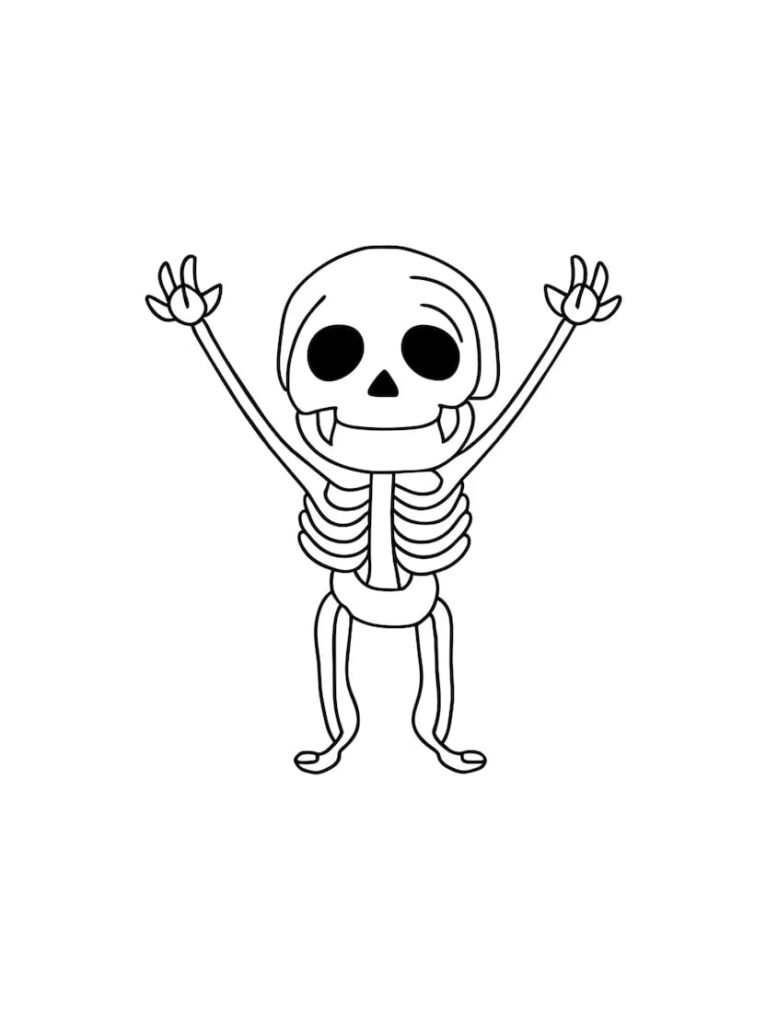 Coloriage Squelette Amusant - Coloriageenfants.com