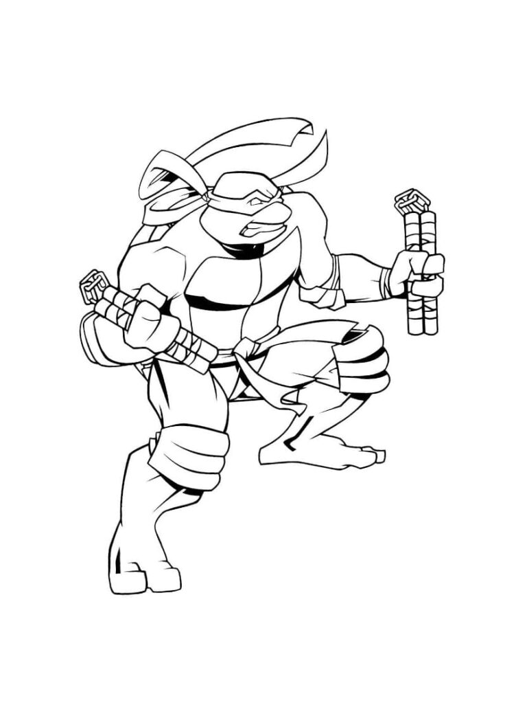 Coloriage Tortue Ninja Créatif - Coloriageenfants.com