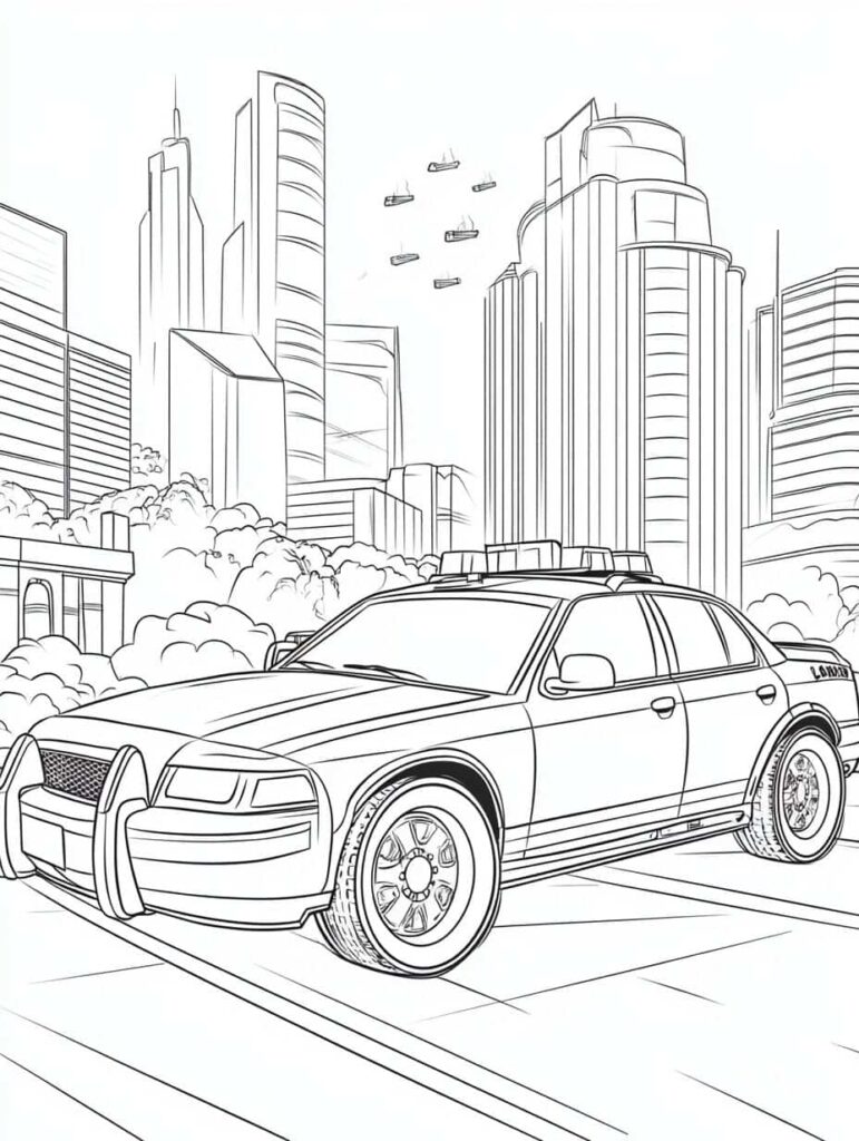 Coloriage Voiture et aventures sur la route - Coloriageenfants.com