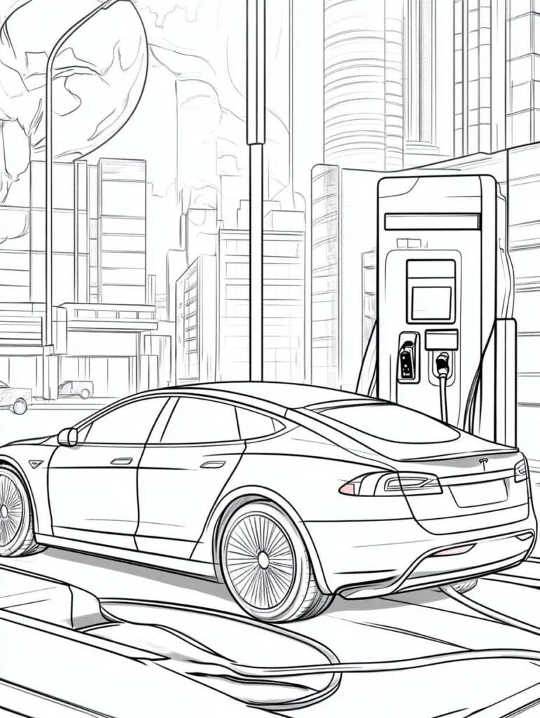 Coloriage Voiture et aventures sur la route - Coloriageenfants.com