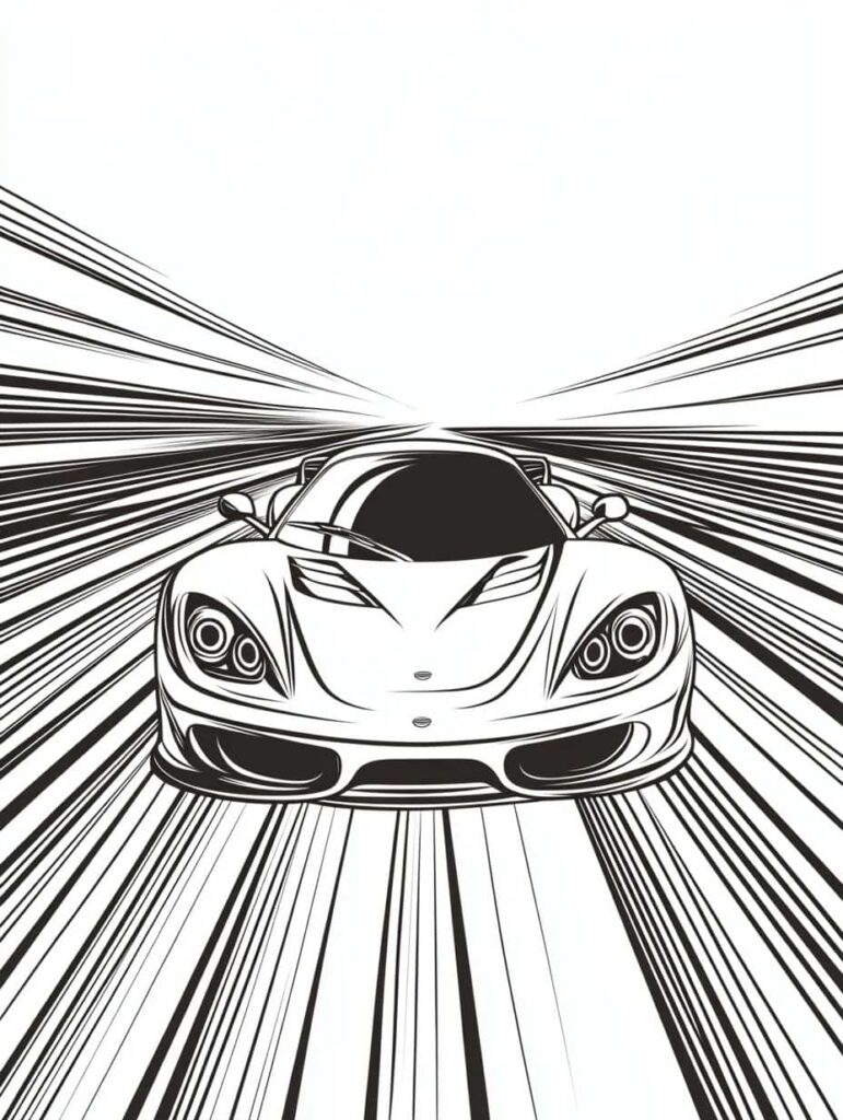 Coloriage Voiture et aventures sur la route - Coloriageenfants.com