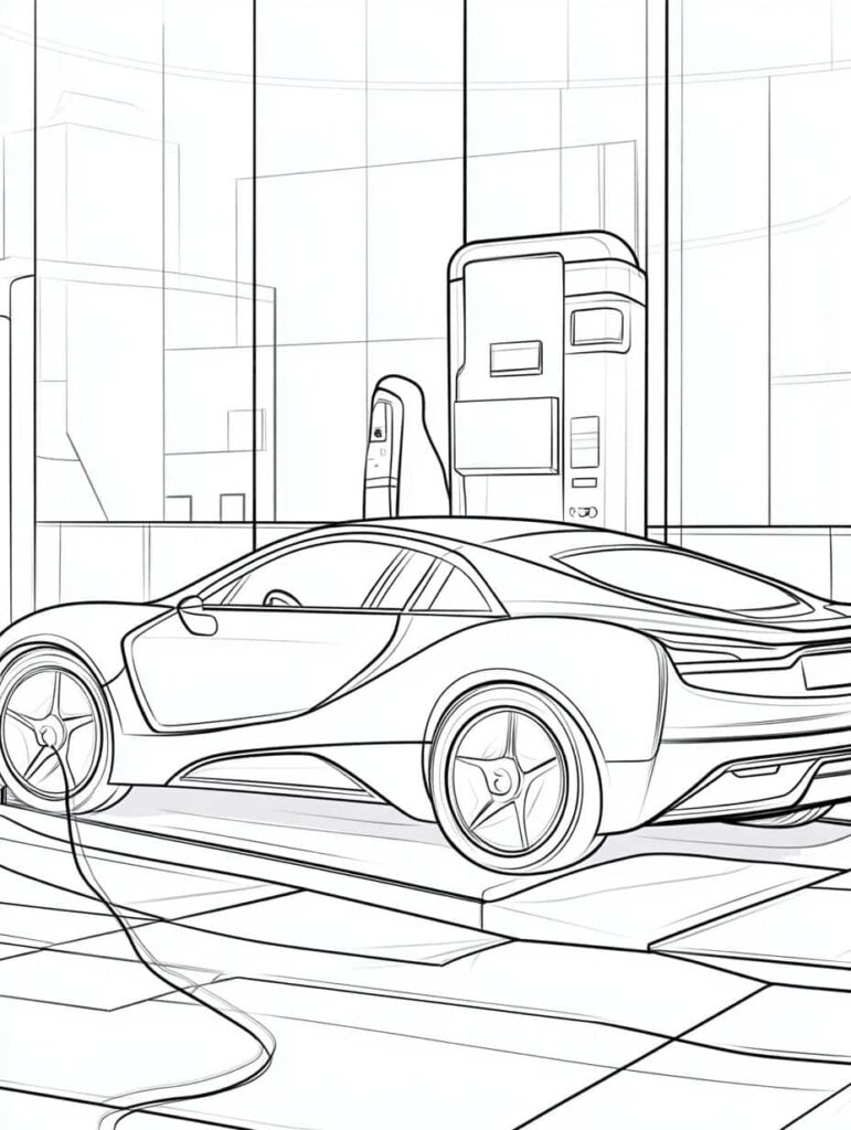 Coloriage Voiture et aventures sur la route - Coloriageenfants.com