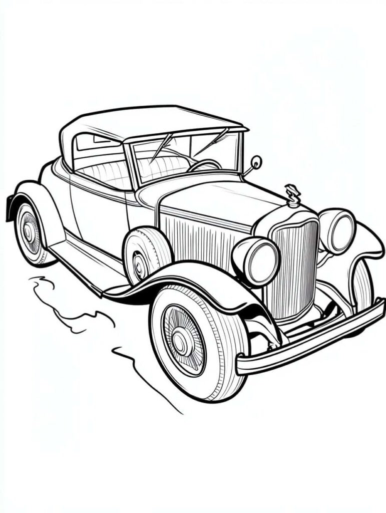 Coloriage Voiture et aventures sur la route - Coloriageenfants.com