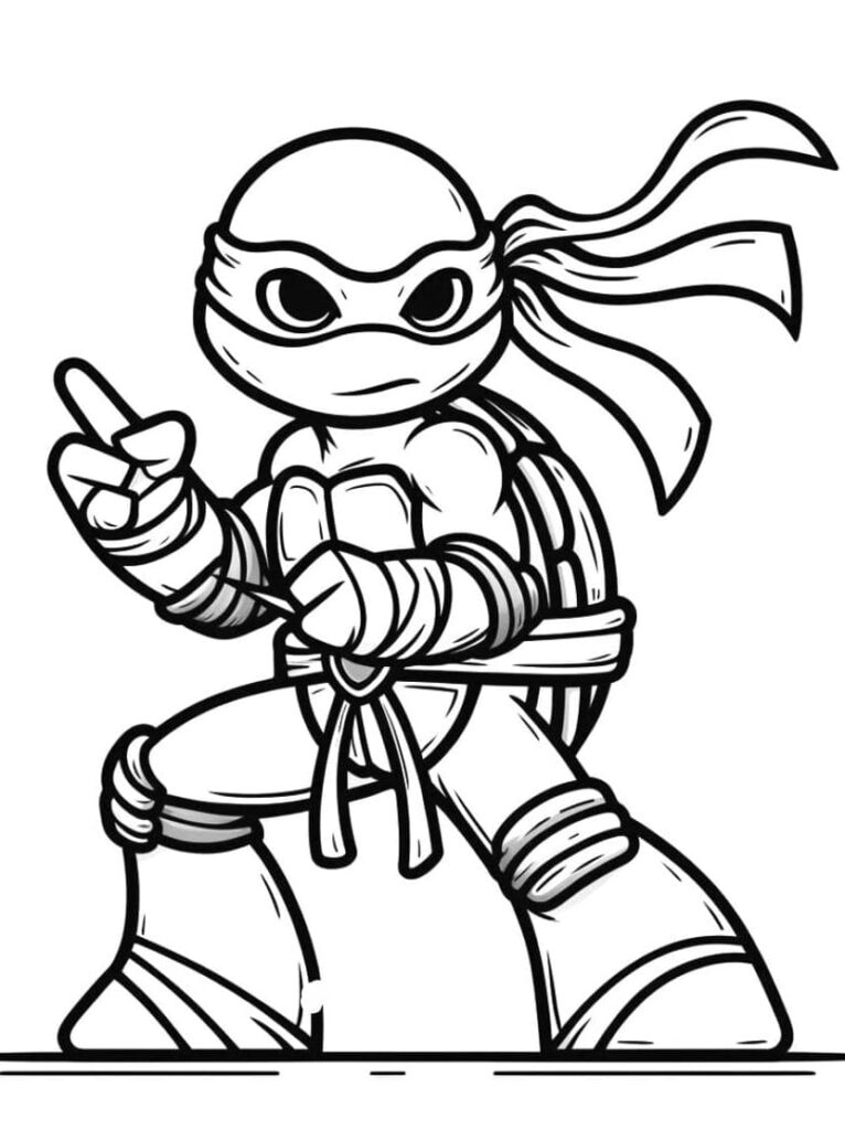 Coloriage Tortue Ninja Créatif - Coloriageenfants.com