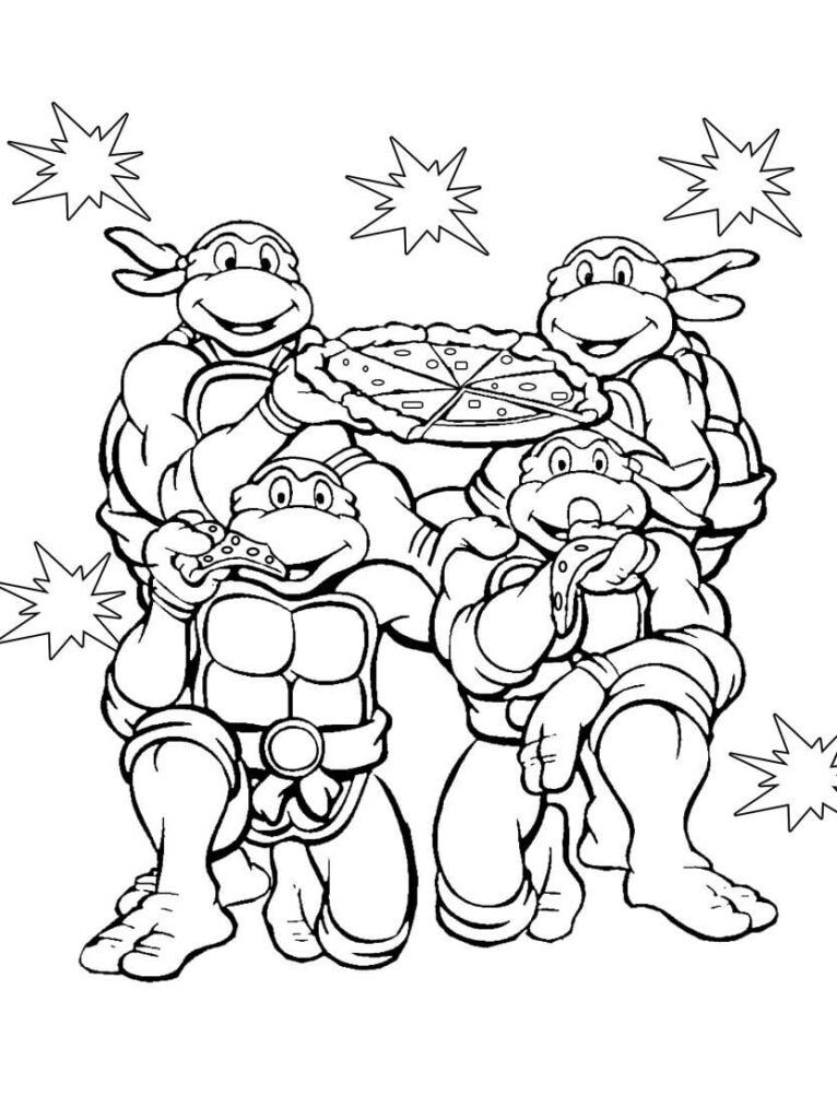 Coloriage Tortue Ninja Créatif - Coloriageenfants.com