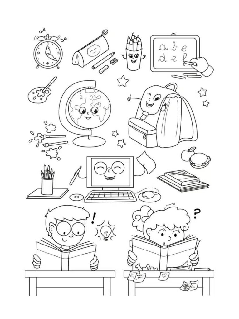 Coloring School and Educational Adventures - Coloriageenfants.com