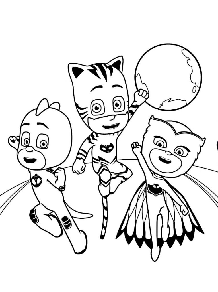 Coloriage Pyjamasque pour les petits super-héros - Coloriageenfants.com