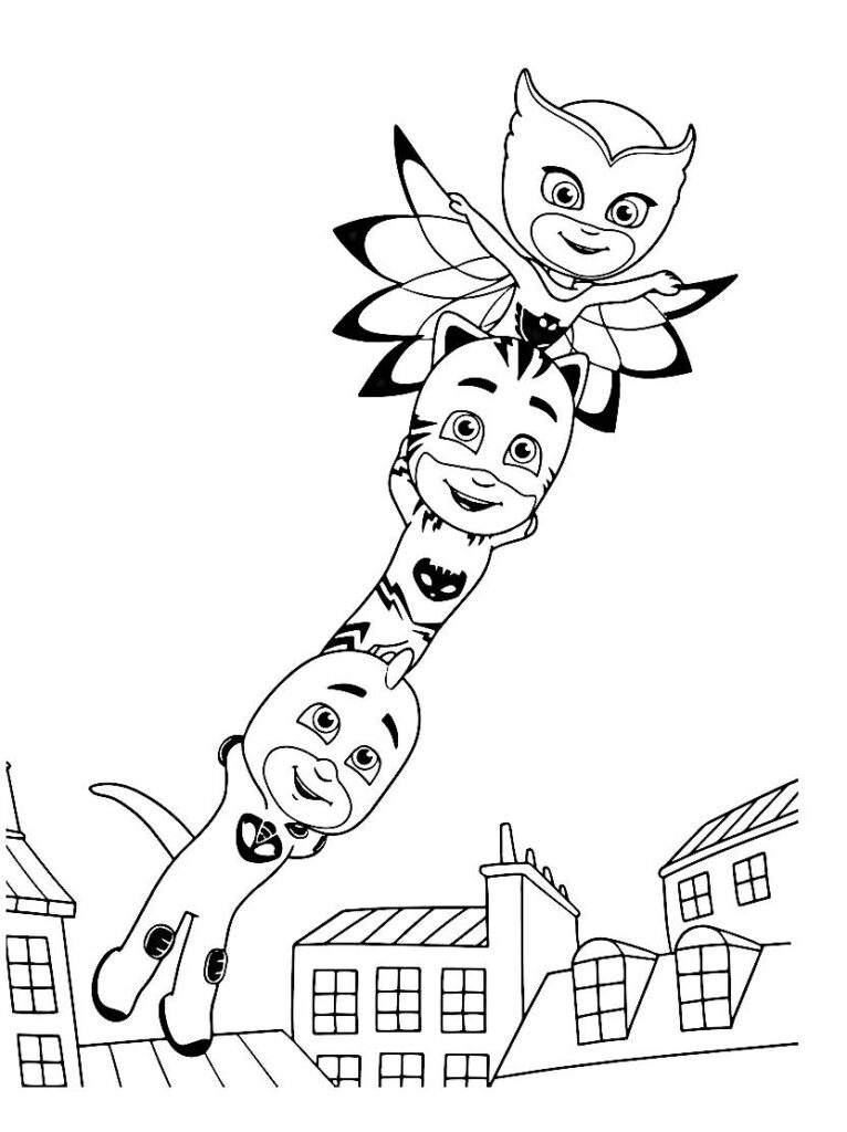 Coloriage Pyjamasque pour les petits super-héros - Coloriageenfants.com