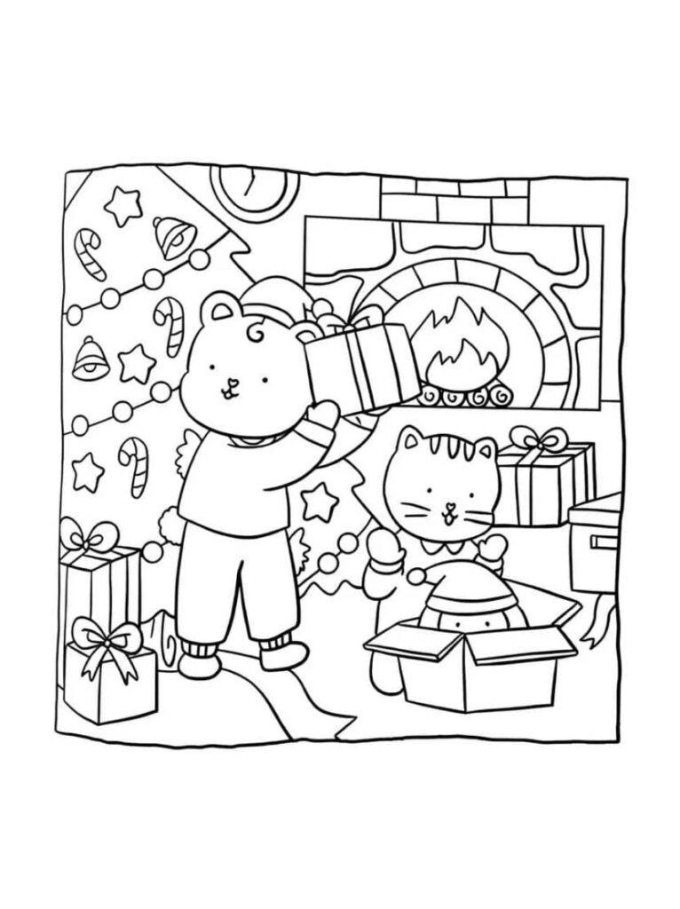 Easy Hygge Christmas Coloring Pages - Coloriageenfants.com