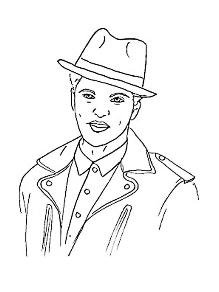 Actividades para colorear de Bruno Mars de ATP Rose - Coloriageenfants.com