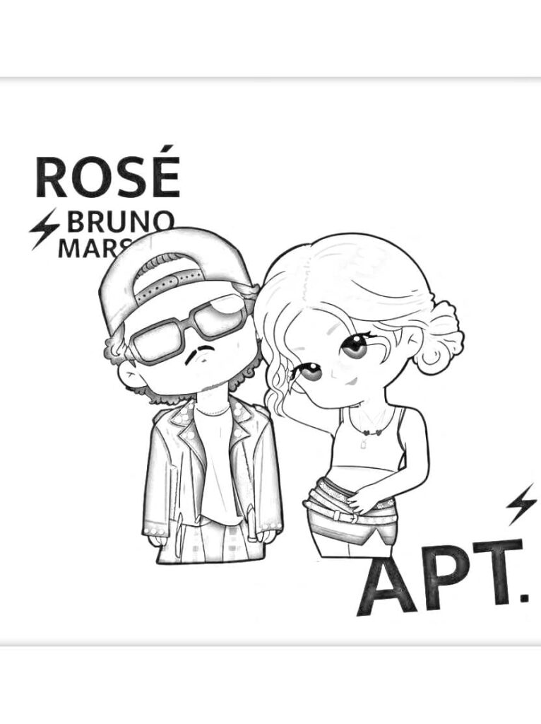 Activités de Coloriage ATP Rose Bruno Mars - Coloriageenfants.com
