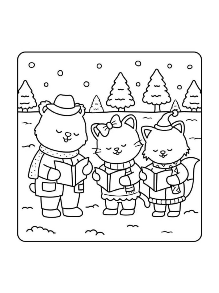 Magie de Noël avec coloriage Comfy Christmas - Coloriageenfants.com