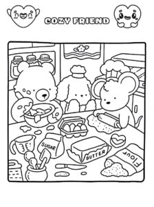 Cozy Friends coloring pages to color online - Coloriageenfants.com