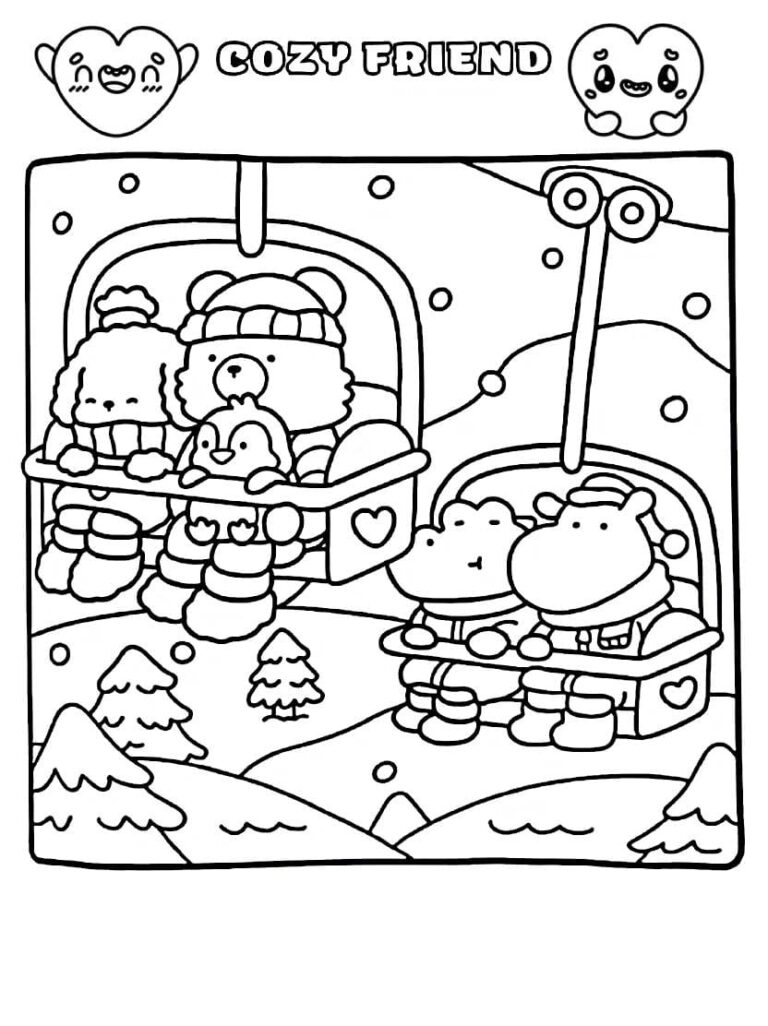 Cozy Friends coloring pages to color online - Coloriageenfants.com