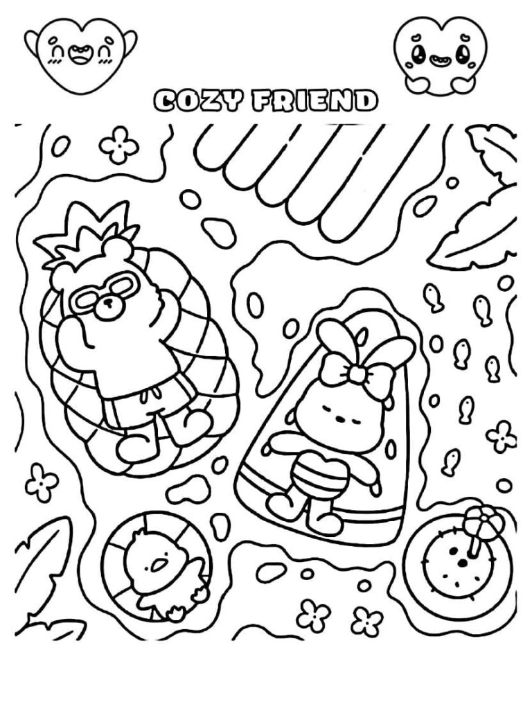 Cozy Friends coloring pages to color online - Coloriageenfants.com