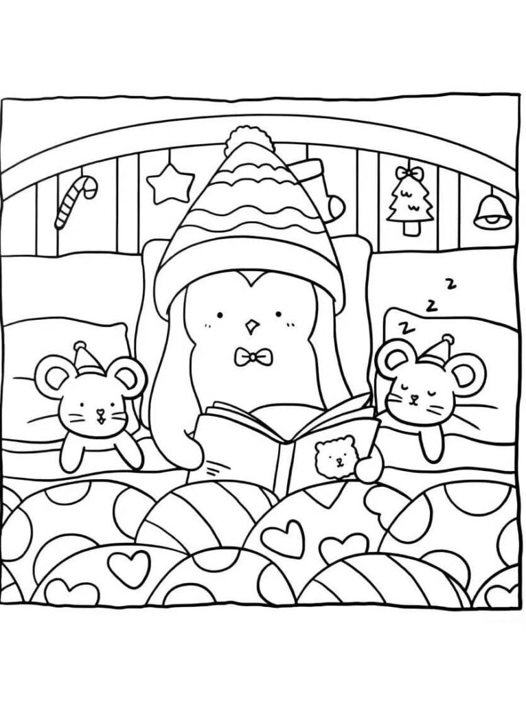 Easy Hygge Christmas Coloring Pages - Coloriageenfants.com