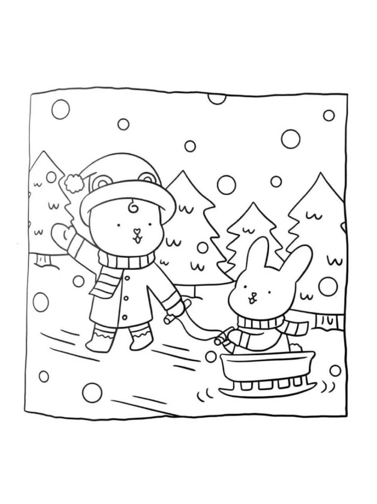 Easy Hygge Christmas Coloring Pages - Coloriageenfants.com