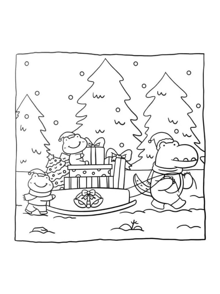 Easy Hygge Christmas Coloring Pages - Coloriageenfants.com