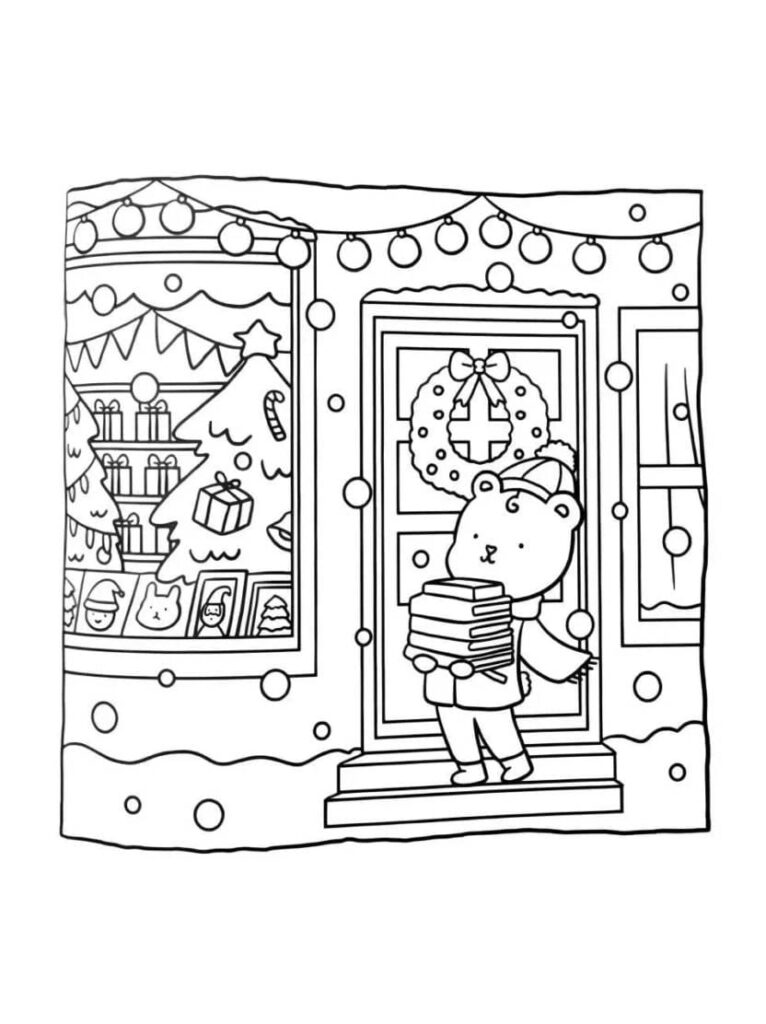 Easy Hygge Christmas Coloring Pages - Coloriageenfants.com