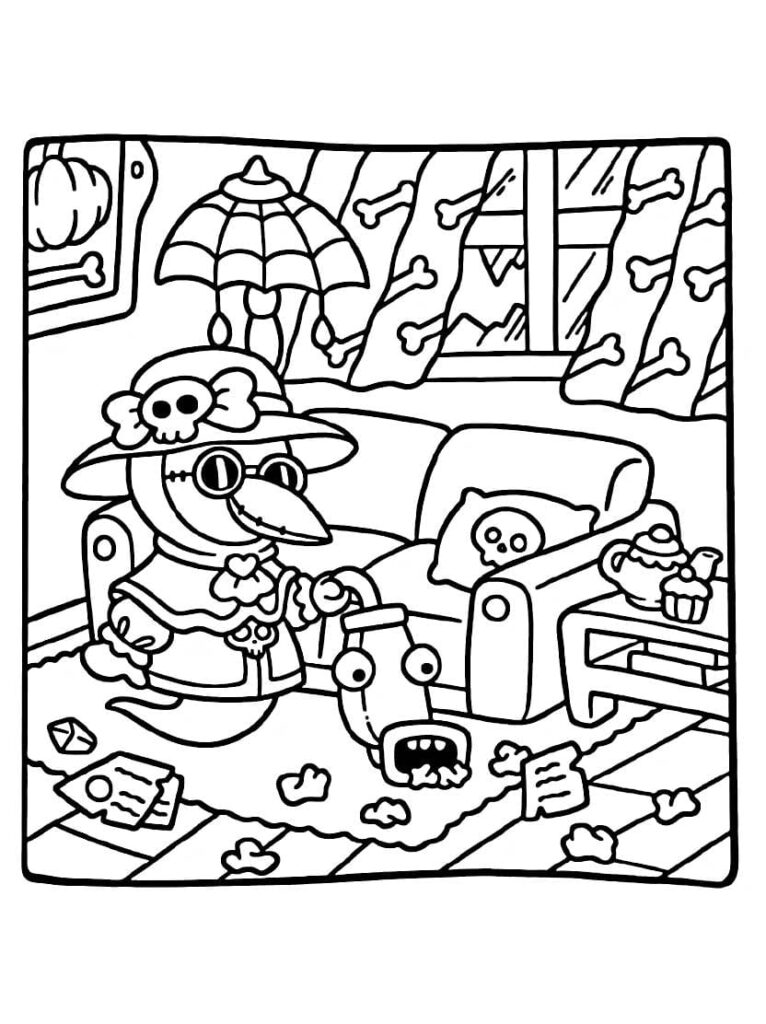 Fun Spooky Cutie Coloring Pages for Kids - Coloriageenfants.com