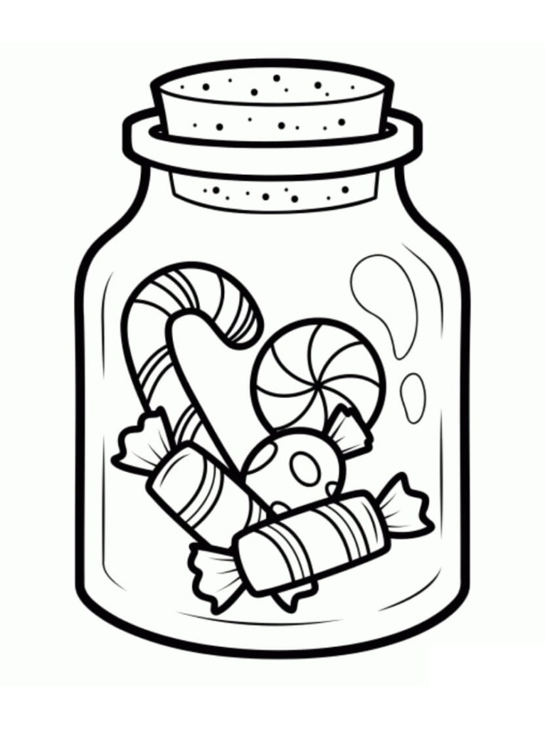 Sweet and Cute Candy Coloring Page - Coloriageenfants.com
