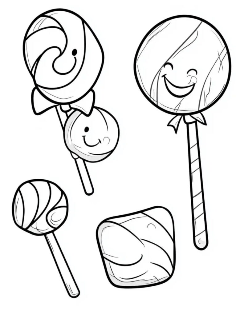 Sweet and Cute Candy Coloring Page - Coloriageenfants.com