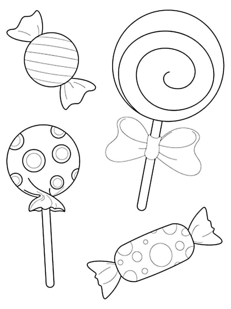 Sweet and Cute Candy Coloring Page - Coloriageenfants.com