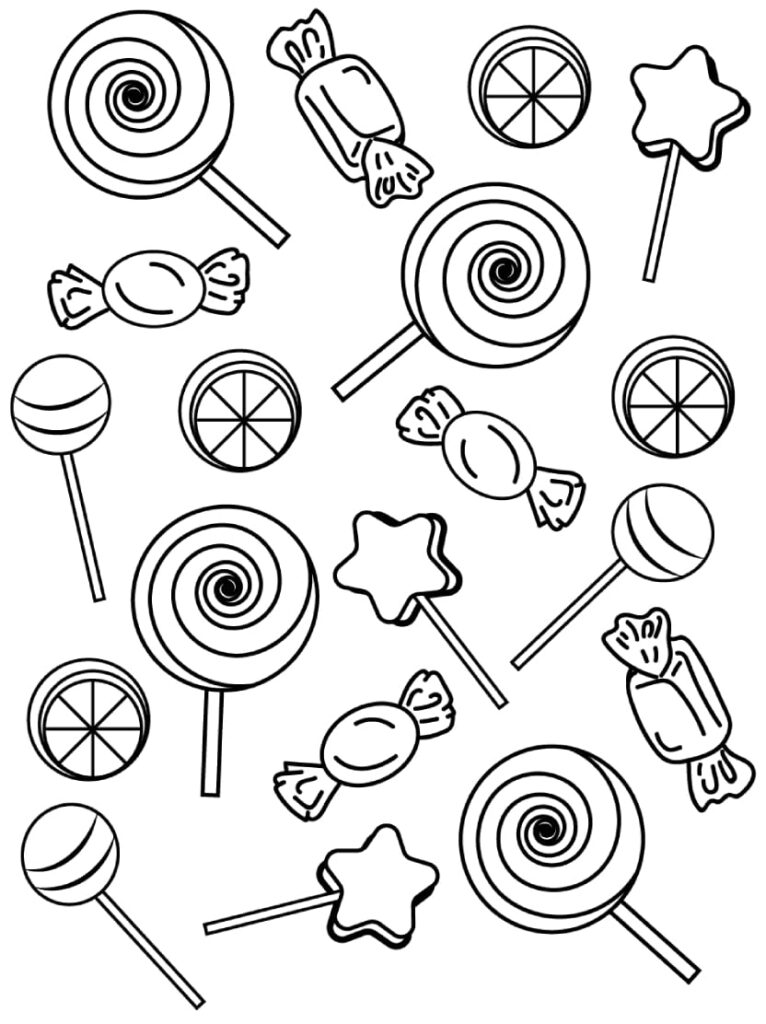 Sweet and Cute Candy Coloring Page - Coloriageenfants.com