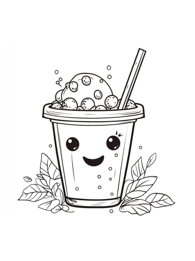 Coloriage Bubble Tea Fun et Créatif - Coloriageenfants.com