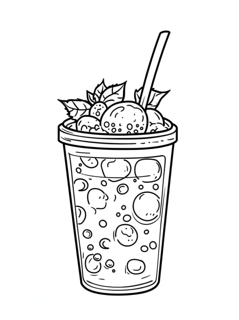 Coloriage Bubble Tea Fun et Créatif - Coloriageenfants.com
