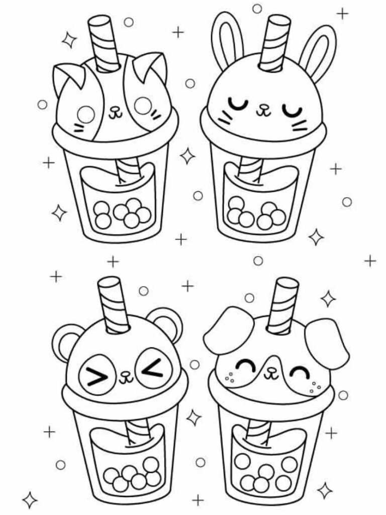 Fun and Creative Bubble Tea Coloring Pages - Coloriageenfants.com