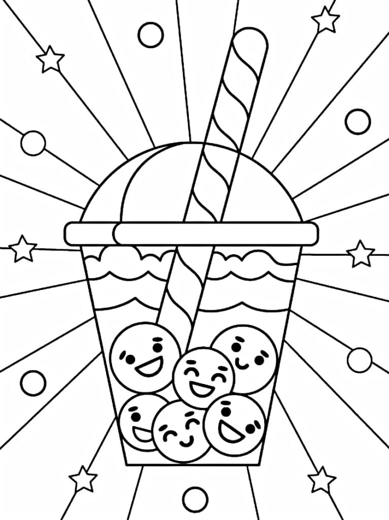 Fun and Creative Bubble Tea Coloring Pages - Coloriageenfants.com
