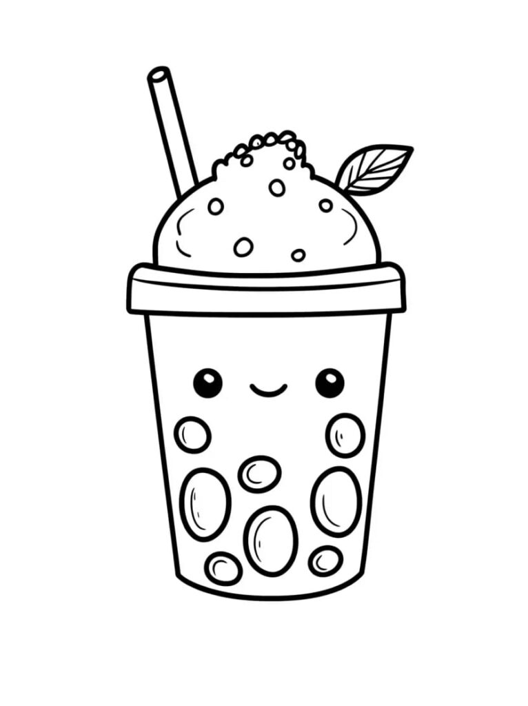 Coloriage Bubble Tea Fun et Créatif - Coloriageenfants.com
