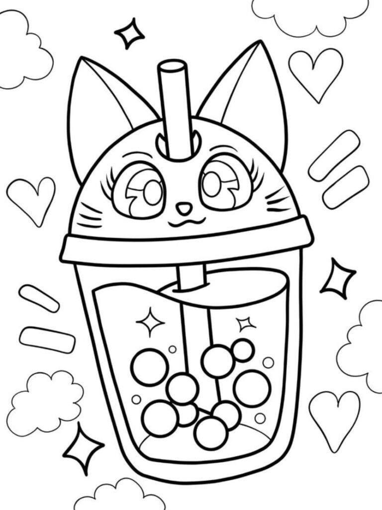 Fun and Creative Bubble Tea Coloring Pages - Coloriageenfants.com