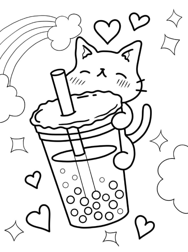 Fun and Creative Bubble Tea Coloring Pages - Coloriageenfants.com