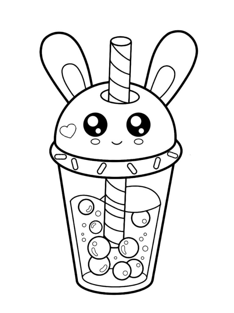 Coloriage Bubble Tea Fun et Créatif - Coloriageenfants.com