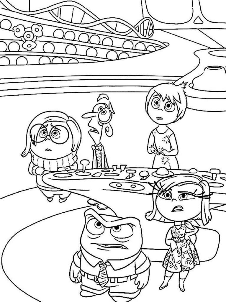 Inside Out Coloring Pages to Discover Feelings - Coloriageenfants.com