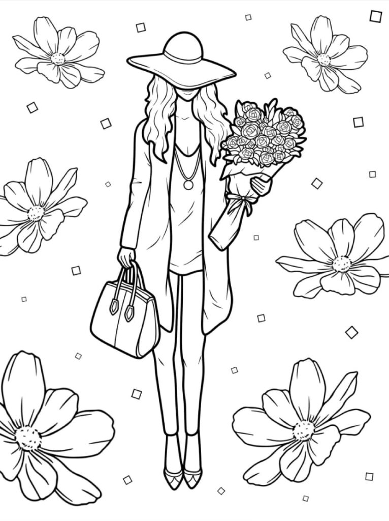 Coloriage Top Model et Tendance Glamour - Coloriageenfants.com