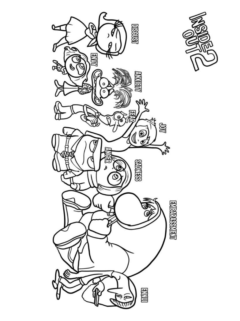 Inside Out Coloring Pages to Discover Feelings - Coloriageenfants.com