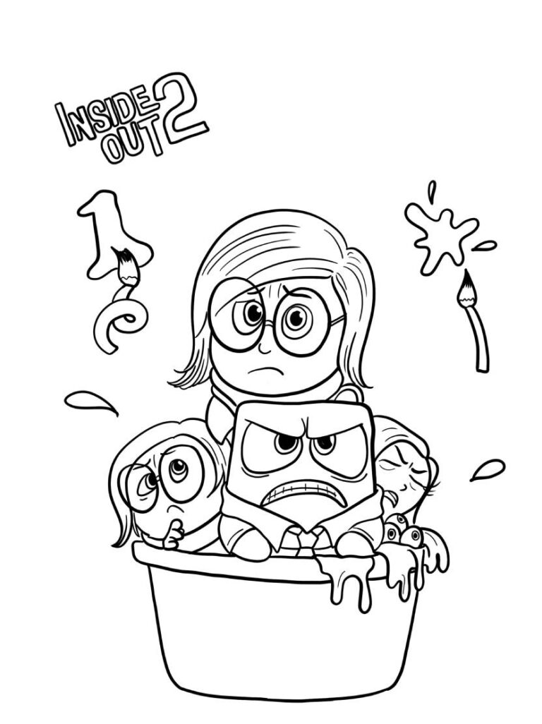 Inside Out Coloring Pages to Discover Feelings - Coloriageenfants.com