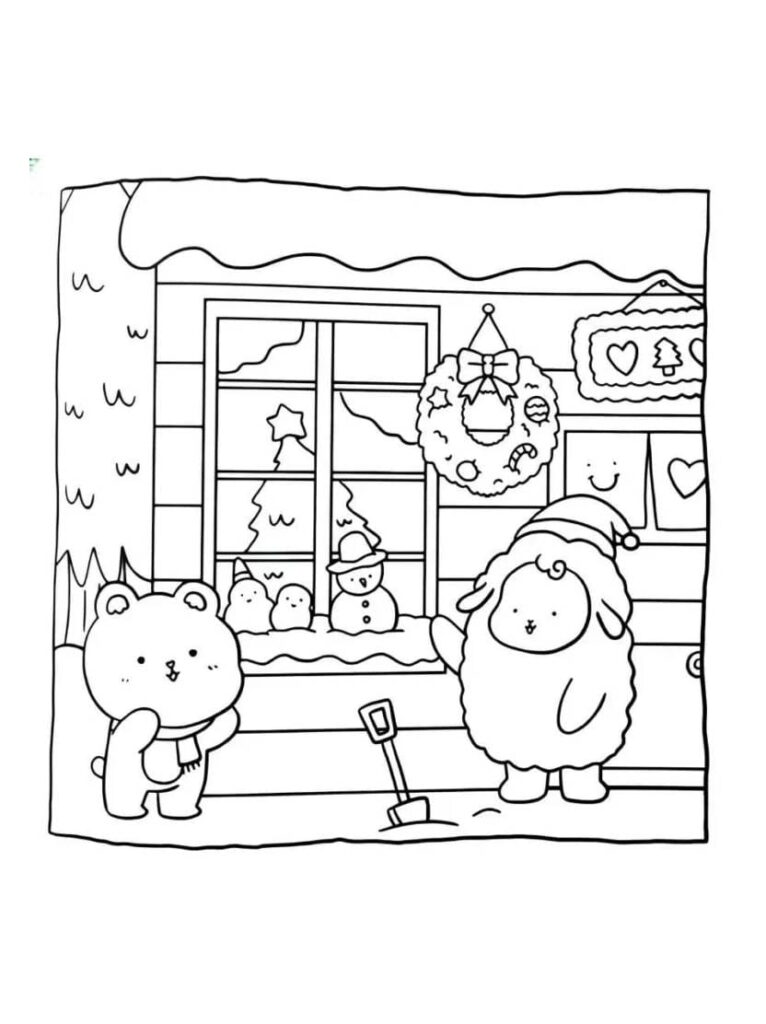 Easy Hygge Christmas Coloring Pages - Coloriageenfants.com