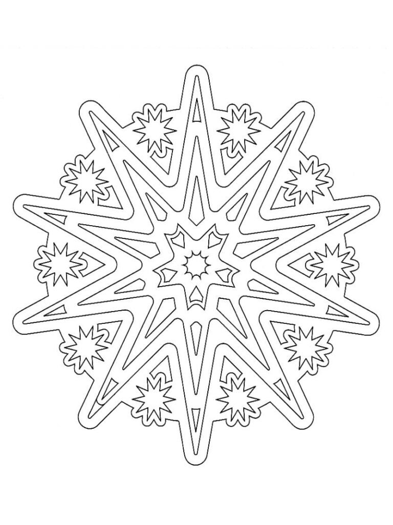 Coloriage Flocon de Neige Spécial Hiver - Coloriageenfants.com