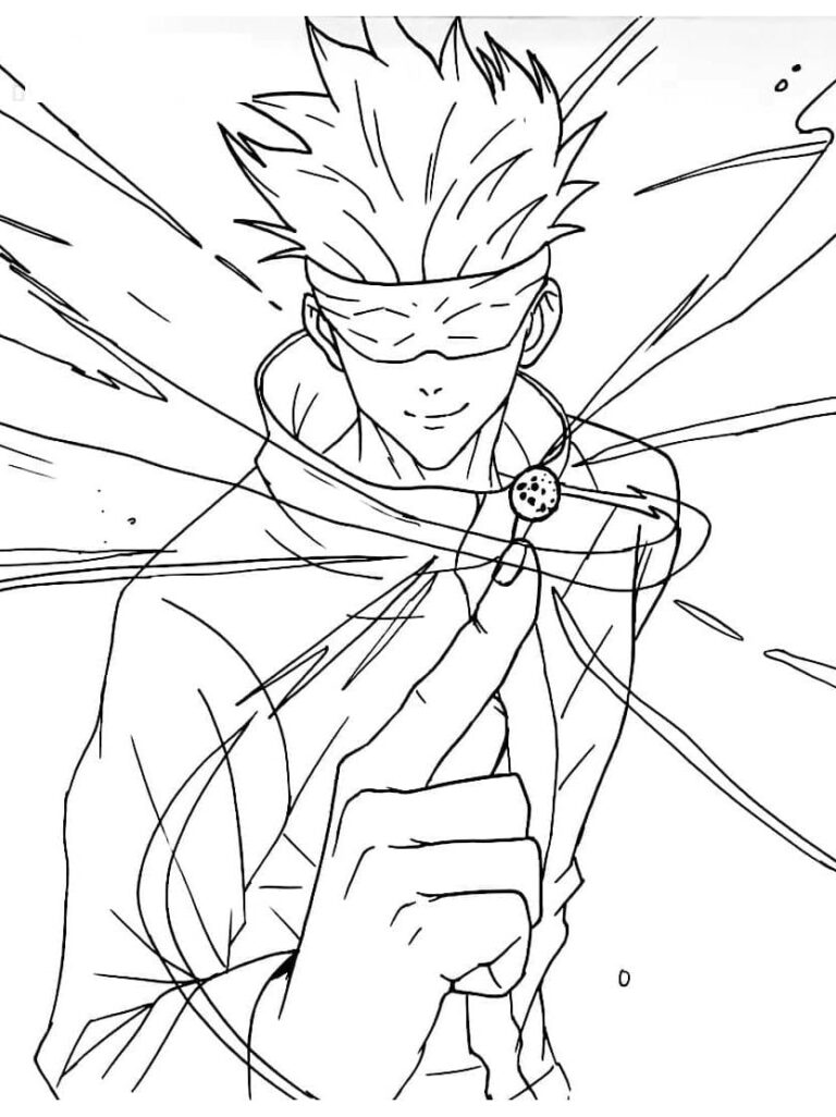 Satoru Gojo coloring for manga fans - Coloriageenfants.com