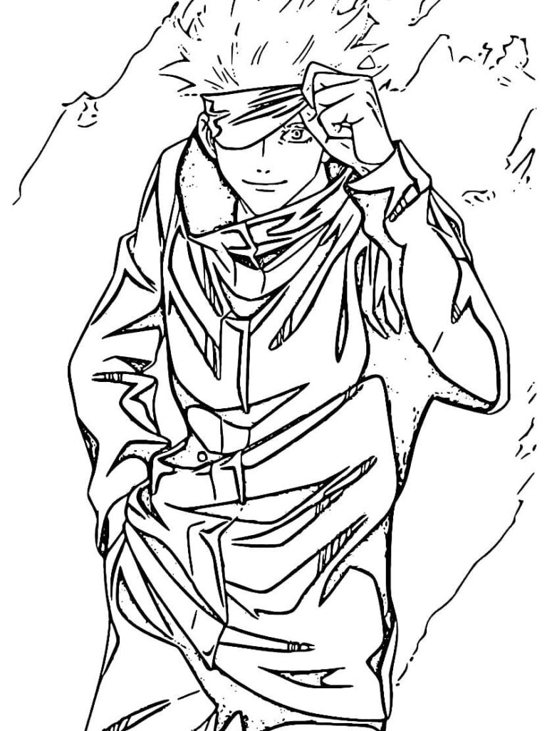 Satoru Gojo coloring for manga fans - Coloriageenfants.com