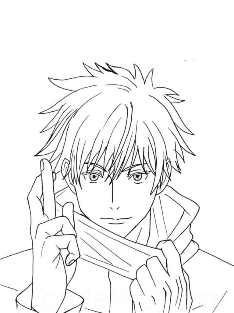 Satoru Gojo coloring for manga fans - Coloriageenfants.com