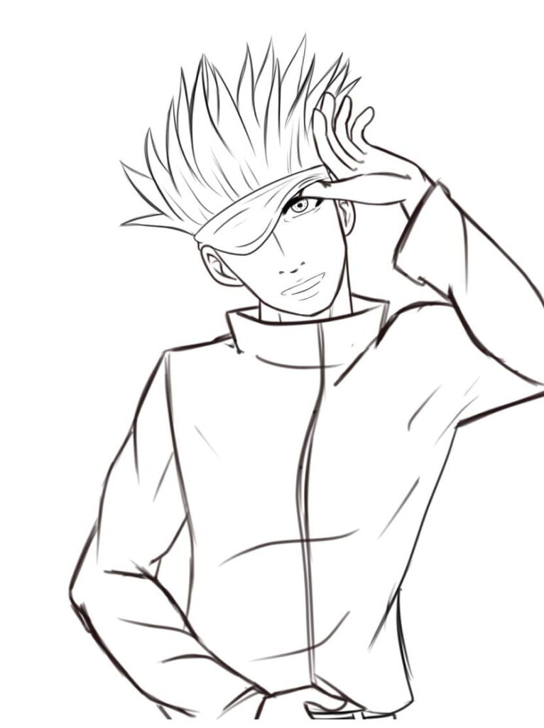 Satoru Gojo para colorir para fãs de mangá - Coloriageenfants.com