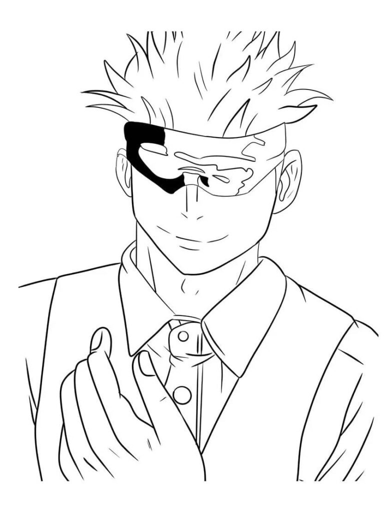 Coloriage Satoru Gojo pour fans manga - Coloriageenfants.com